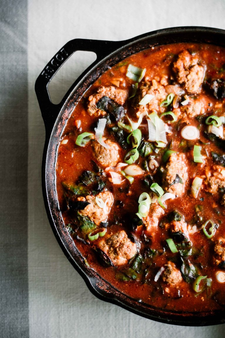 Russian Meatballs (a.k.a. Yozhiki) with Beet Leaves | That’s What She Had